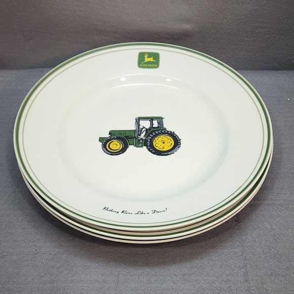 John Deere | Dining | John Deere Gibson Dinner Plates Set Of 3 Tractor ...